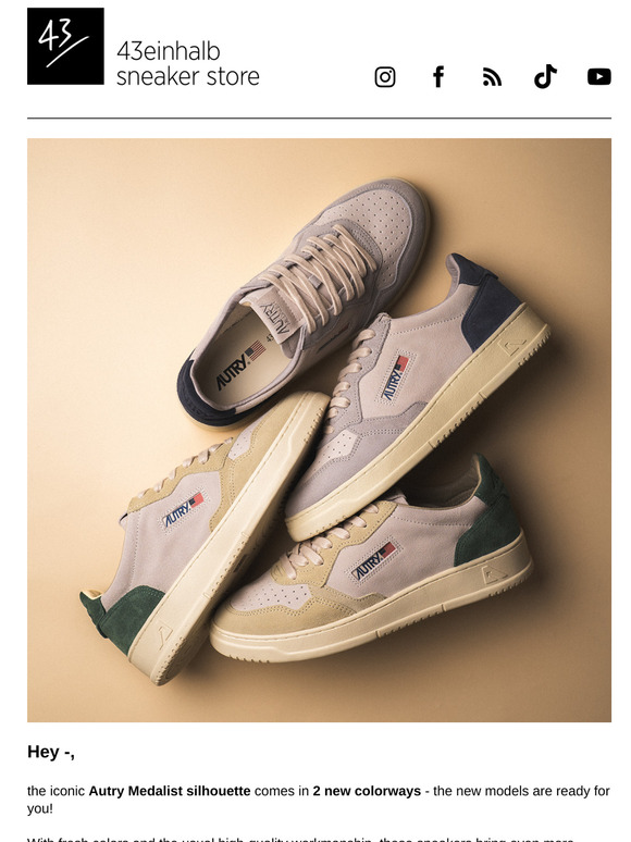 43einhalb: 👟 Hey —, two new styles, one classic: Autry Medalist Low ...