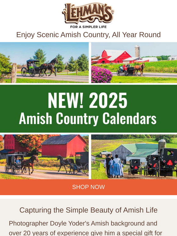Lehman's: NEW! Amish Country 2025 Calendars 🗓️ | Milled