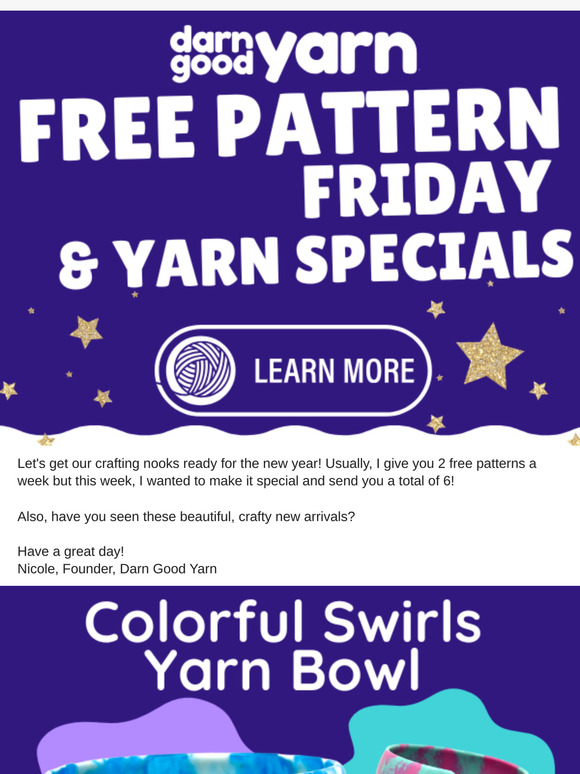 Darn Good Yarn: Hurry! 6 FREE Patterns are here🎈 It's Free Pattern ...