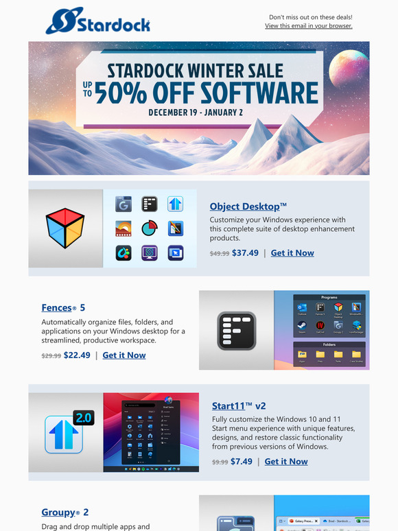 Stardock: Last Chance - Save up to 50% Off Select Stardock Software ...