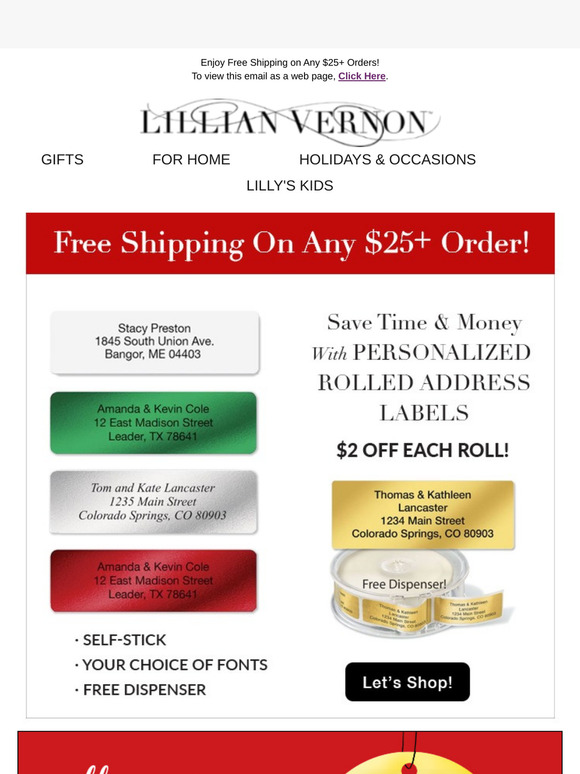 Lillian Vernon: Start your New Year with New Address Labels! | Milled