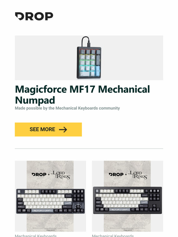 Drop: Magicforce MF17 Mechanical Numpad, Drop + The Lord of the Rings ...