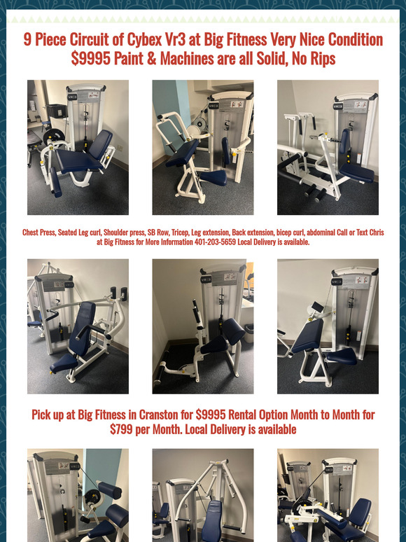 Big Fitness: VR3 Cybex 9 Piece Circuit for Sale $9995 👓 | Milled