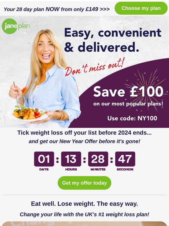 Jane Plan: Get your £100 OFF before the year ends ⌛ | Milled