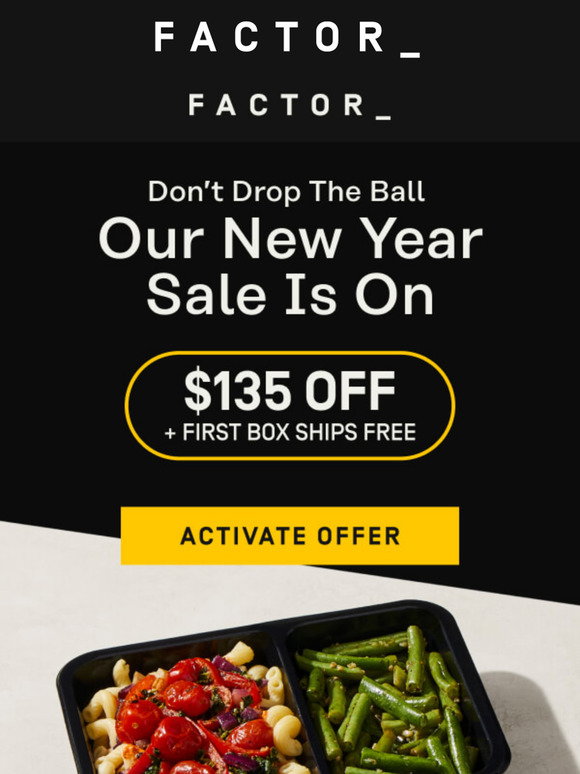 Factor: Kick Off 2025 with $135 OFF dietitian-approved meals | Milled