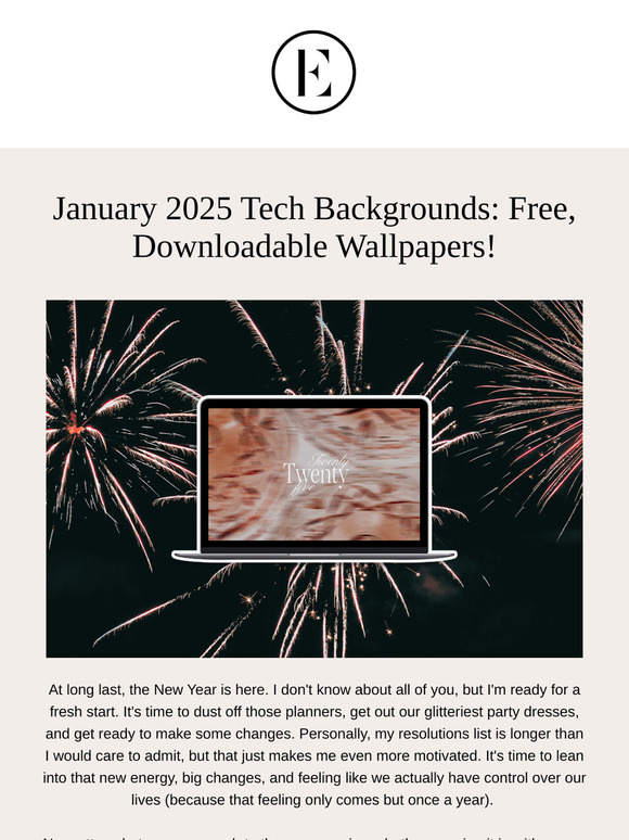 The Everygirl: free january tech backgrounds are here! 🍾 | Milled