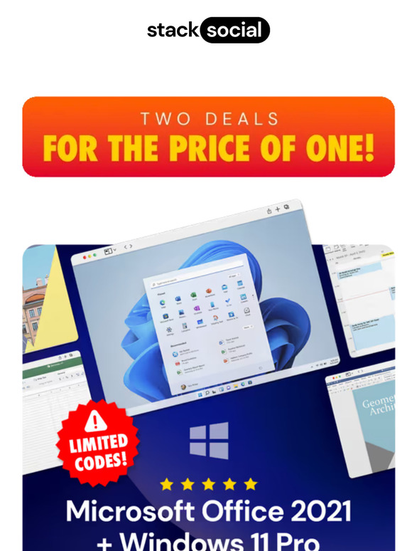StackSocial: PC Makeover Bundle: MS Office + Windows 11 Pro @ $55 | Milled
