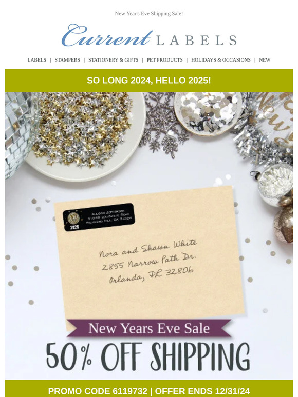 Current Labels: Wave bye-bye to 2024 | 50% Off Shipping | Milled