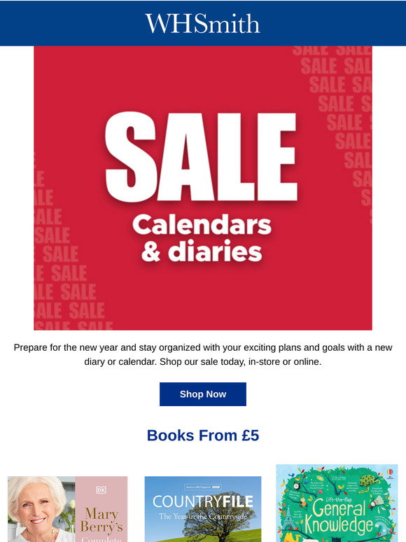 WHSmith: Get Ready for 2025! Sale on Diaries & Calendars | Milled