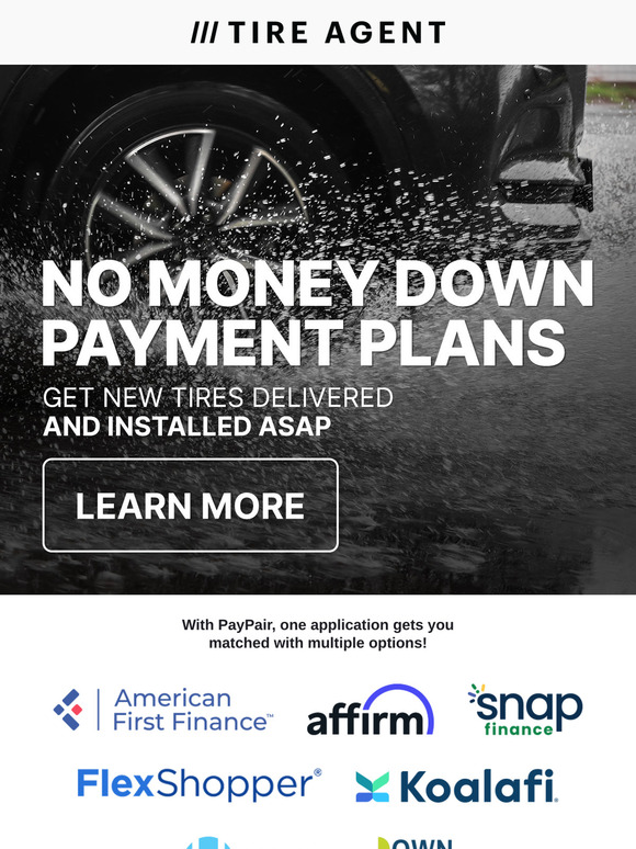 Tire Agent: Zero Stress Tire Shopping: Easy Payment Plans Inside! | Milled