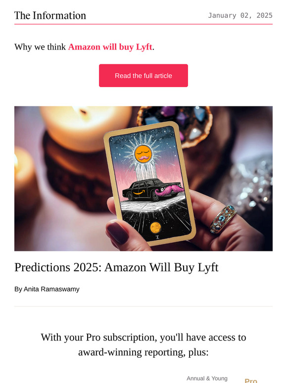 The Information: Predictions 2025: Amazon Will Buy Lyft | Milled