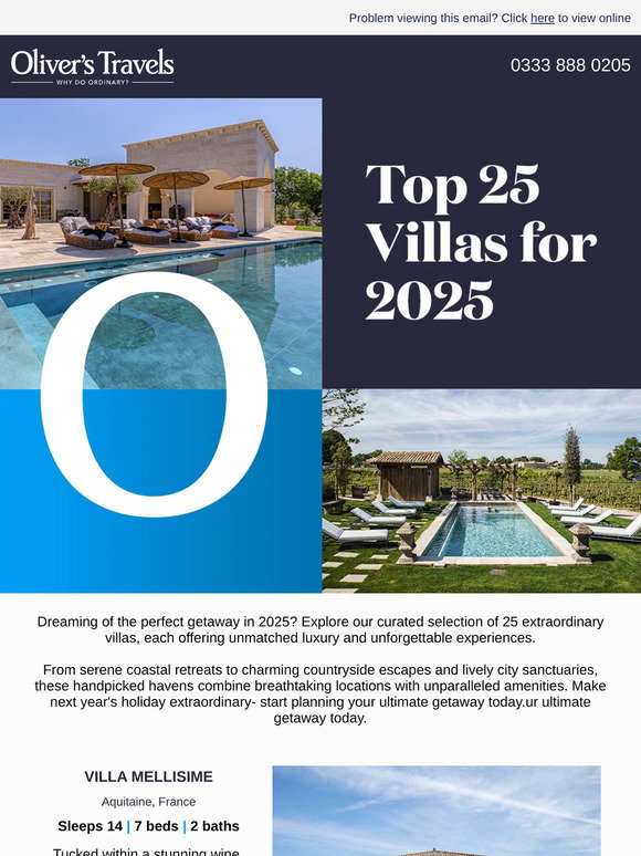 Oliver's Travels: Top 25 Villas For 2025! | Milled