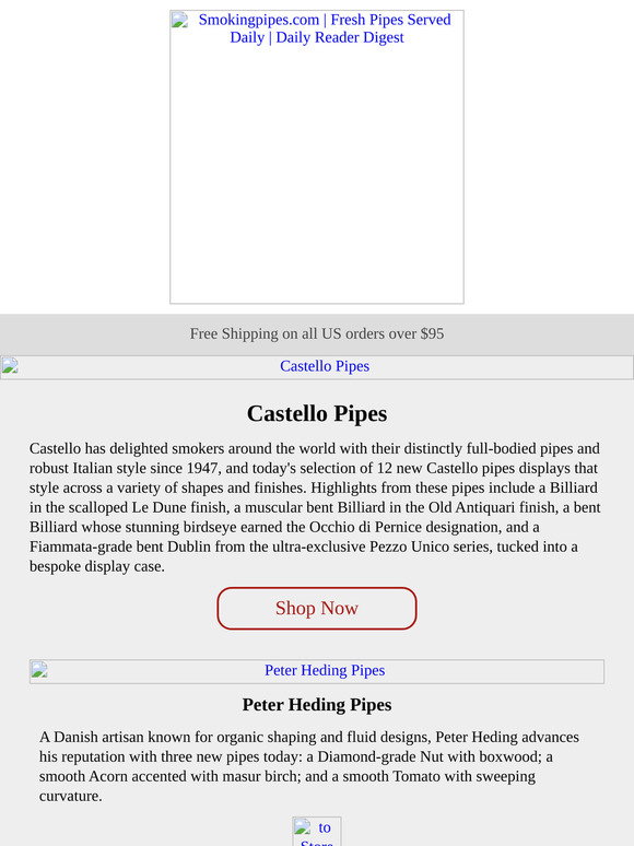 Smokingpipes: Castello Pipes | Stunning Finishes | Milled