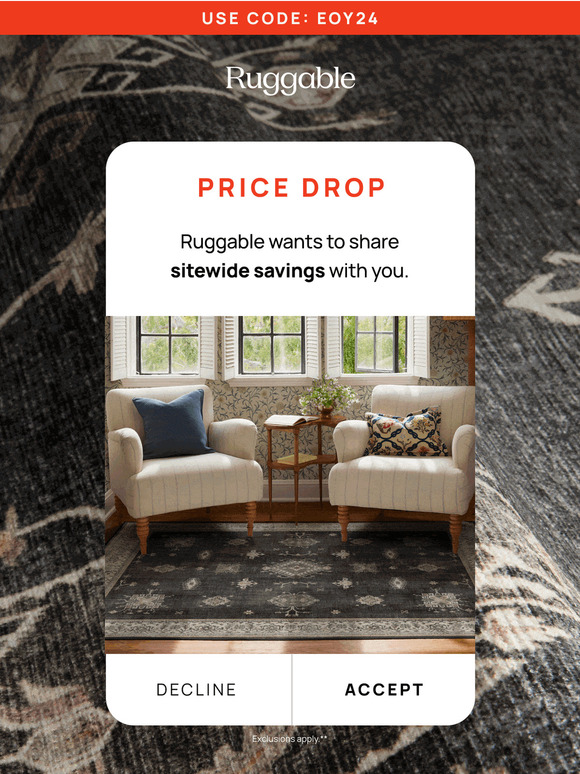 Ruggable: Sending sitewide savings your way 🤳 | Milled