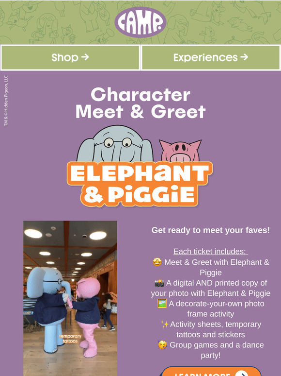 CAMP: Your Faves Are Coming To CAMP 🌟 Meet Elephant & Piggie | Milled