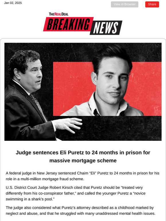 The Real Deal: BREAKING: Eli Puretz sentenced to 24 months in prison ...