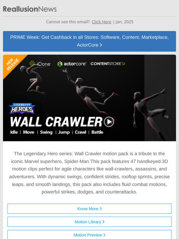 Reallusion: New Legendary Hero Motion: Wall Crawler - A Tribute to ...