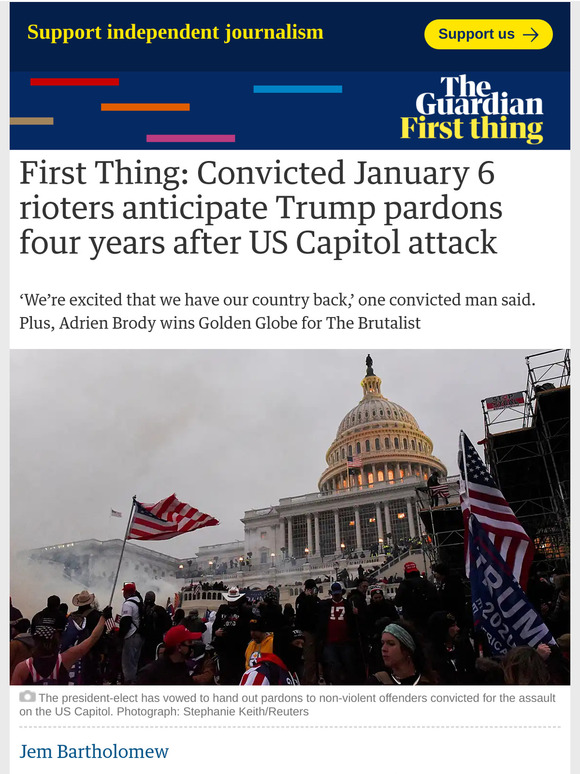 The Guardian: Convicted January 6 rioters anticipate Trump pardons four ...