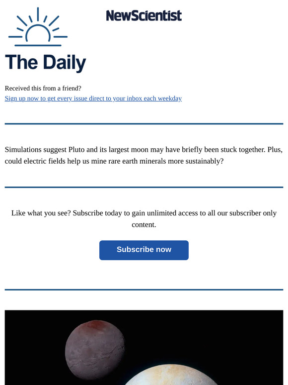 New Scientist: Pluto’s ‘cosmic kiss’ with its moon Charon | Milled