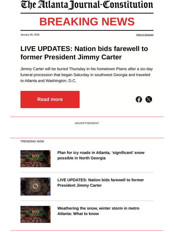 Atlanta Journal-Constitution: LIVE UPDATES: Nation bids farewell to ...