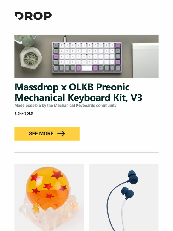 Drop: Massdrop x OLKB Preonic Mechanical Keyboard Kit, V3, The Eye Key ...