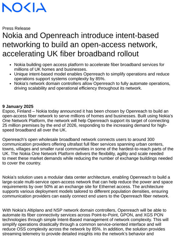 Withings: Nokia and Openreach introduce intent-based networking to ...