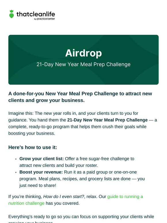That Clean Life: Airdrop: 21-Day New Year Meal Prep Challenge | Milled