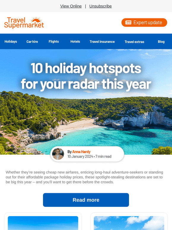 TravelSupermarket: 10 of the biggest holiday hotspots for 2025 🔥 | Milled