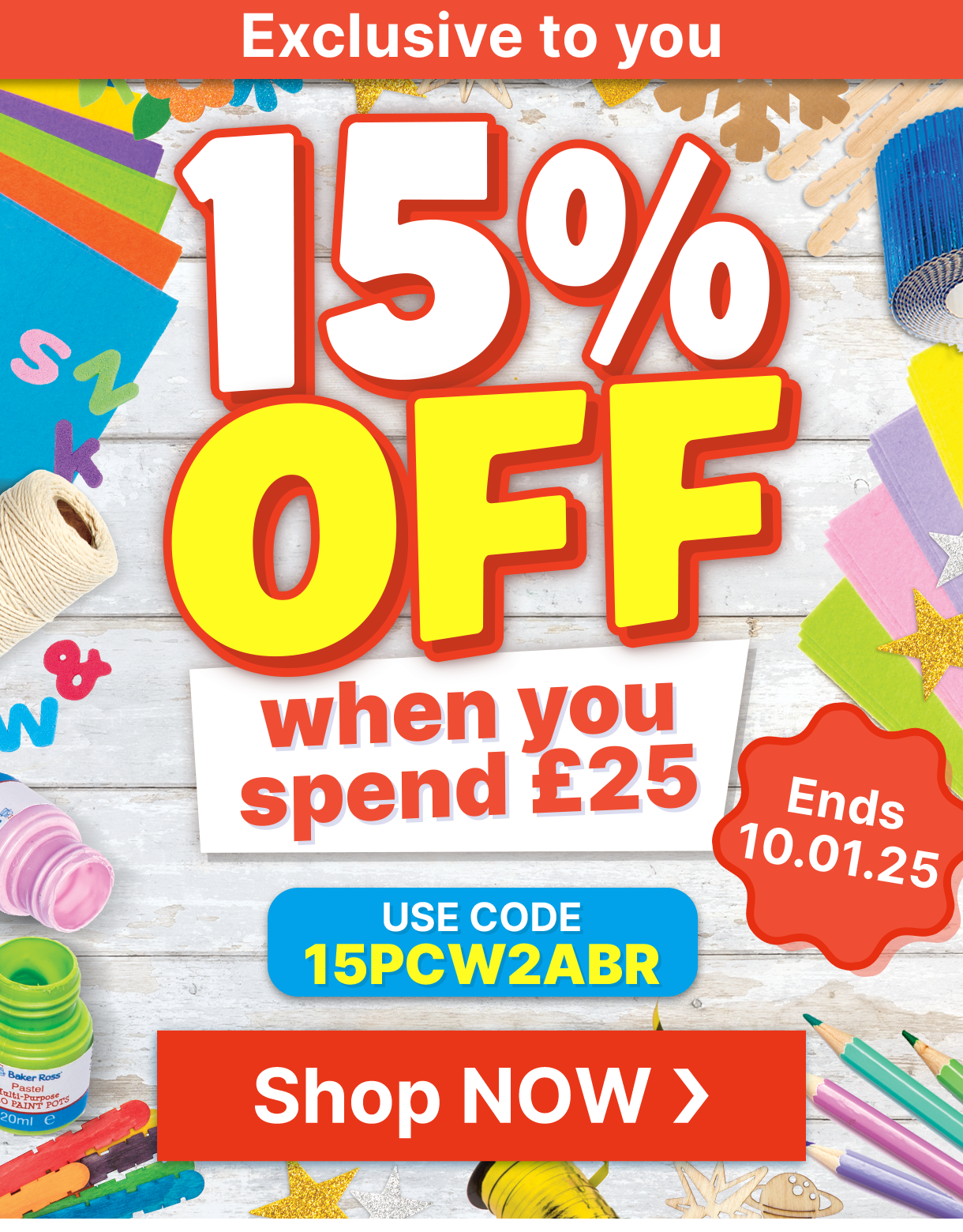 Baker Ross: Hey, One Day Only! 15% Off Everything! | Milled