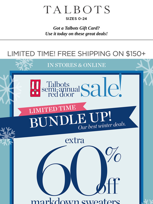Talbots: ️ Extra 60% off Winter Must-Haves | Milled