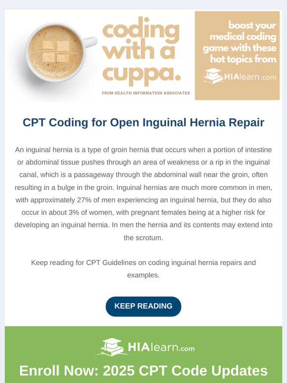 Health Information Associates: Coding with a Cuppa: CPT Coding for Open ...