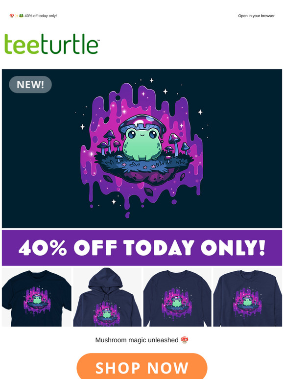 TeeTurtle: NEW trippy frog & mushroom design! | Milled
