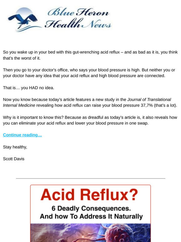 Blue Heron Health News: Terrifying Acid Reflux and Blood Pressure Link ...