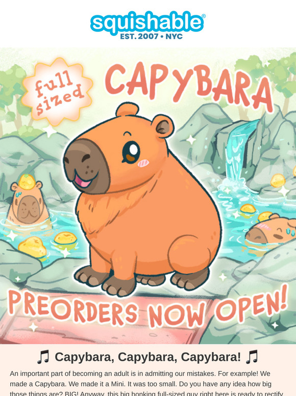 Squishable: New full-sized Squishable Capybara. That is all. | Milled
