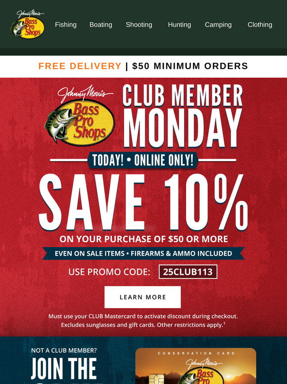 Cabela's: Today Only, CLUB Member Monday! Enjoy 10% OFF Your Online ...