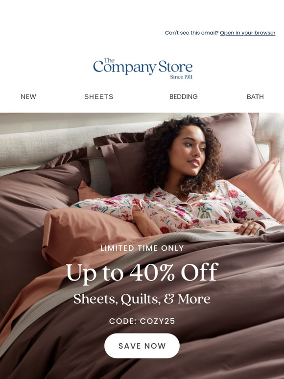 The Company Store: Sheets for EVERY Sleeper: Up to 40% Off | Milled
