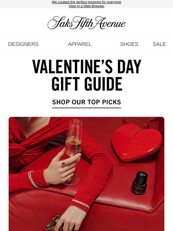 Saks Fifth Avenue: What to wear & gift for Valentine's Day + Look what ...