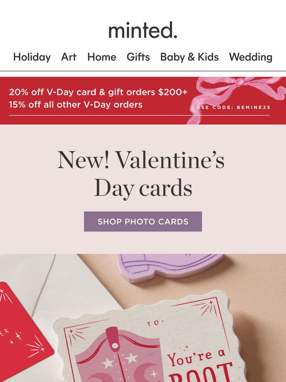 Minted: New arrivals: Valentine’s Day cards | Milled