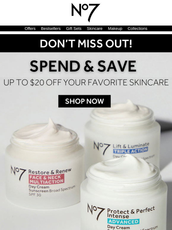 No7 Beauty: Spend & Save Up To $20 | Milled