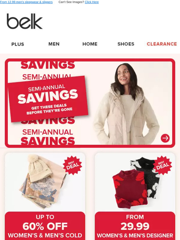 Belk: Click quick ⏳ Save up to 75% on holiday trim & more | Milled
