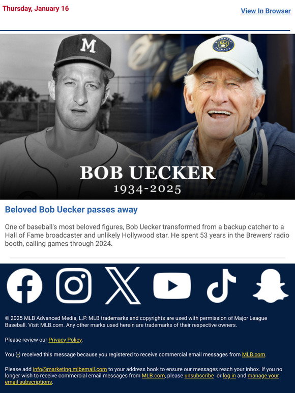 MLB: 'Mr. Baseball' Bob Uecker passes away at 90 | Milled