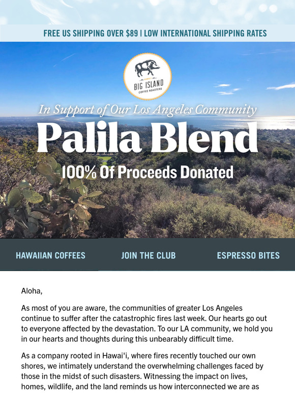 Big Island Coffee Roasters: LA Fire Relief Coffee & Donation ️ | Milled