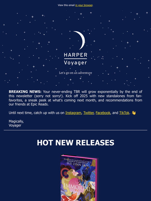 HarperCollins: 🌟 Embark on an Epic Quest with January's Hottest SFF ...