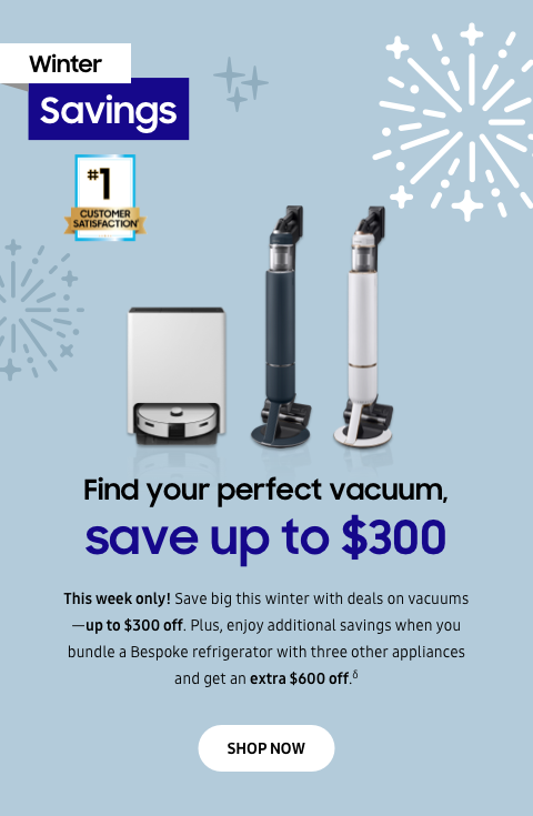 Samsung: —, this week only—save up to $300 off your dream vacuum | Milled