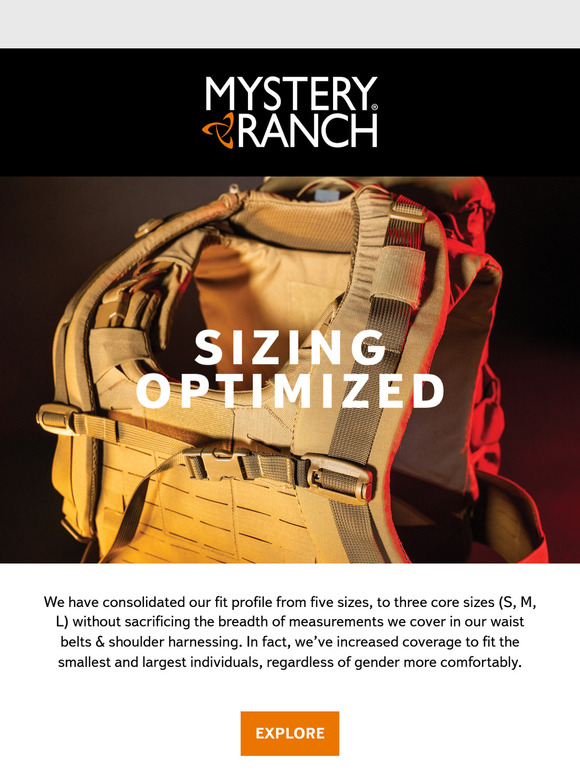 Mystery Ranch: SIZING OMTIMIZED | Milled