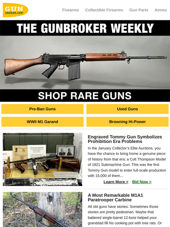 GunBroker: Historical Tommy Gun, M1 Garand, 1 of 1836 Original FN FAL ...