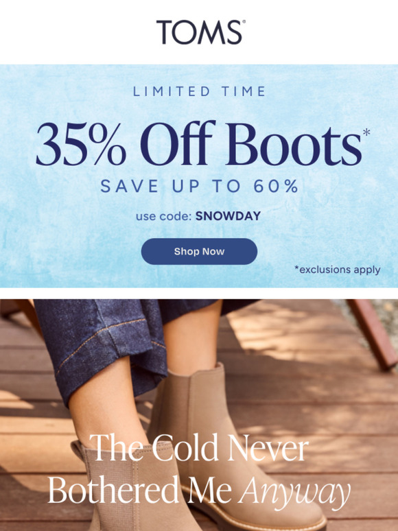 TOMS Email Newsletters: Shop Sales, Discounts, and Coupon Codes