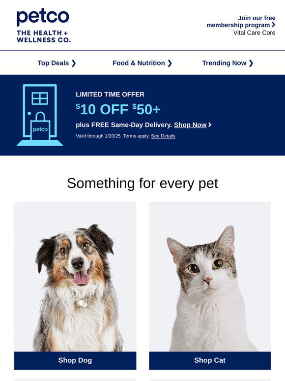 Petco: Get $10 OFF + FREE same-day delivery! | Milled