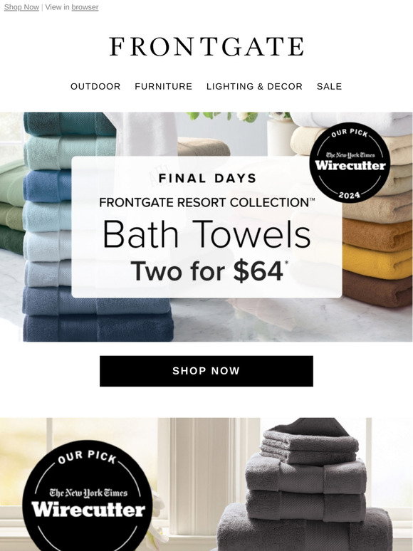 Frontgate: Ends Tomorrow! Frontgate Resort Collection™ Bath Towels, 2 ...