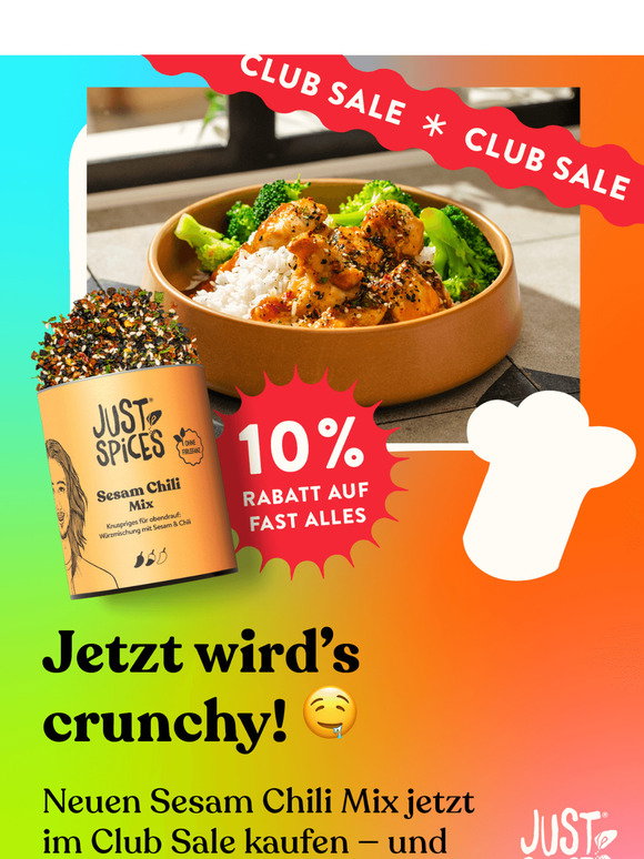 Just Spices: Neuen Sesam Chili Mix jetzt im Club Sale* kaufen — und los ...
